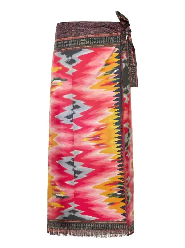 PIERRE-LOUIS MASCIA Aloe Wrap Midi Skirt - Red