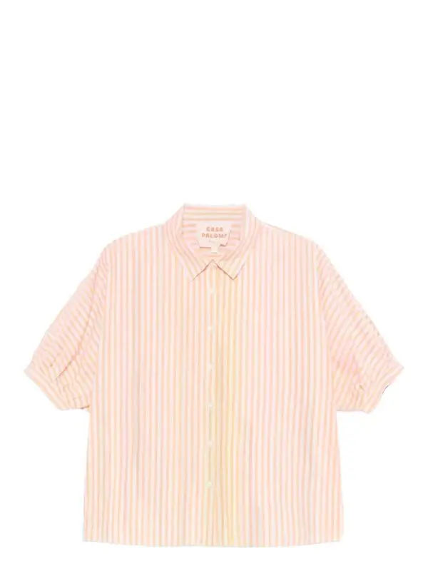 MAISON123 Domenico Striped Short-sleeve Shirt - Orange