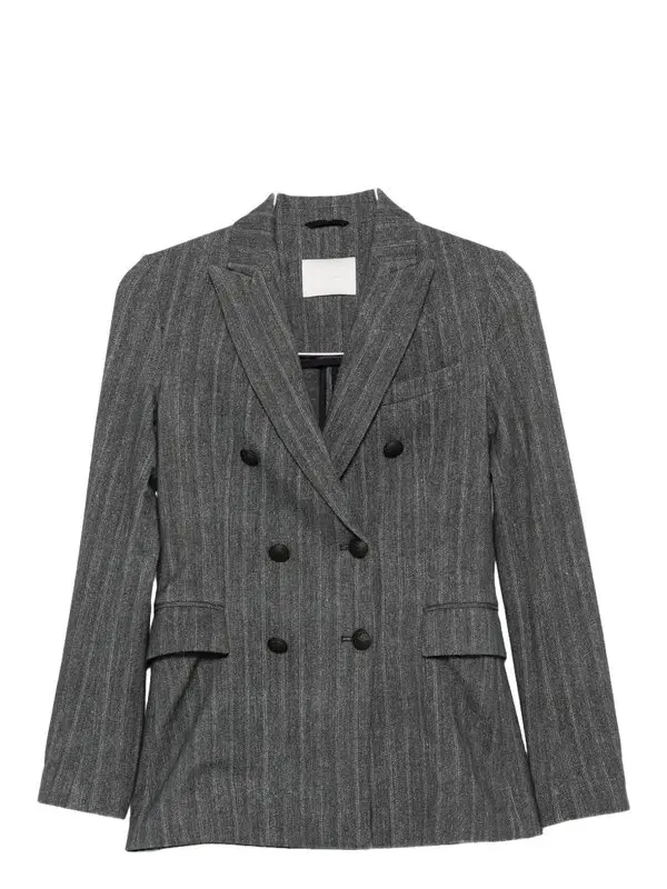 CIRCOLO 1901 Double-breasted Pinstripe Blazer - Grey