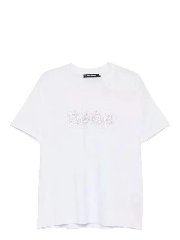Karl Lagerfeld Ikon Rhinestone Embellished T-shirt - White