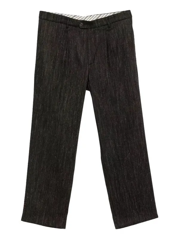 AMARANTO Pleated Straight-leg Trousers - Brown