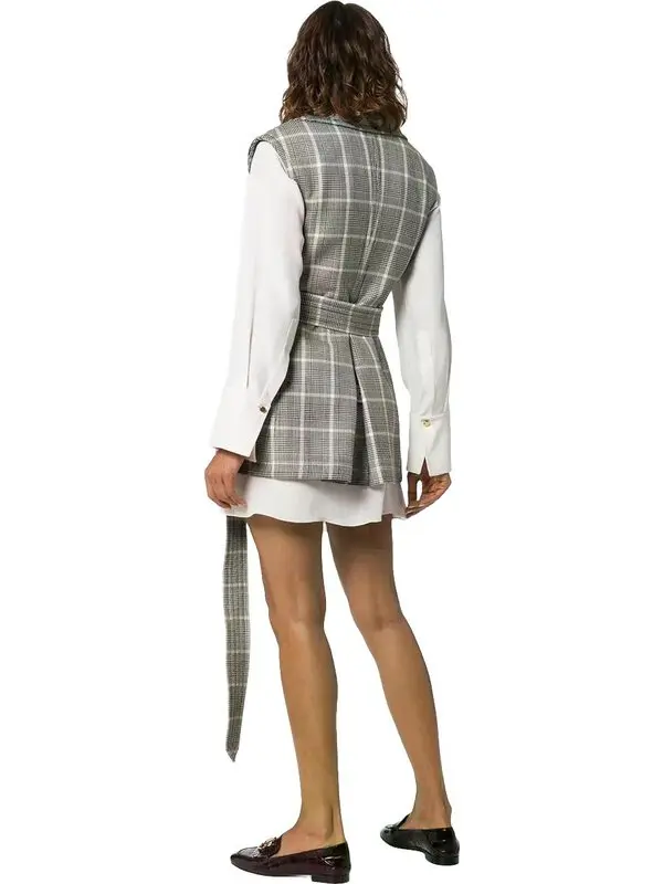 Stella McCartney Checked Belted Waistcoat - Brown
