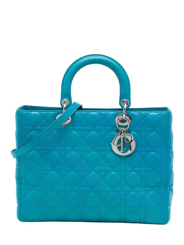 Dior Lambskin Cannage Lady Satchel - Blue