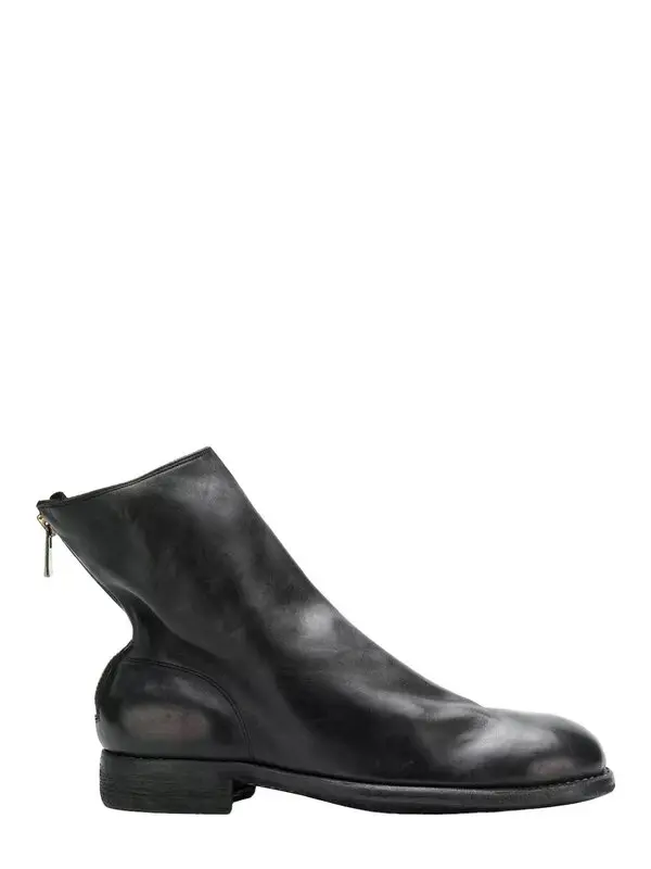 Guidi Rear Zip Leather Boots - Black