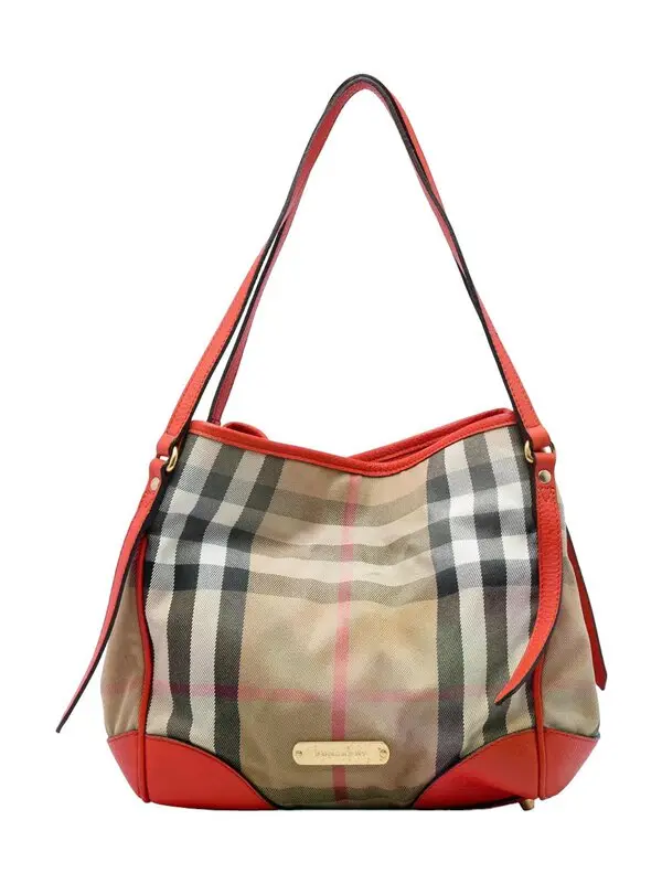 Burberry House Check Canvas And Leather Tote Bag - Brown