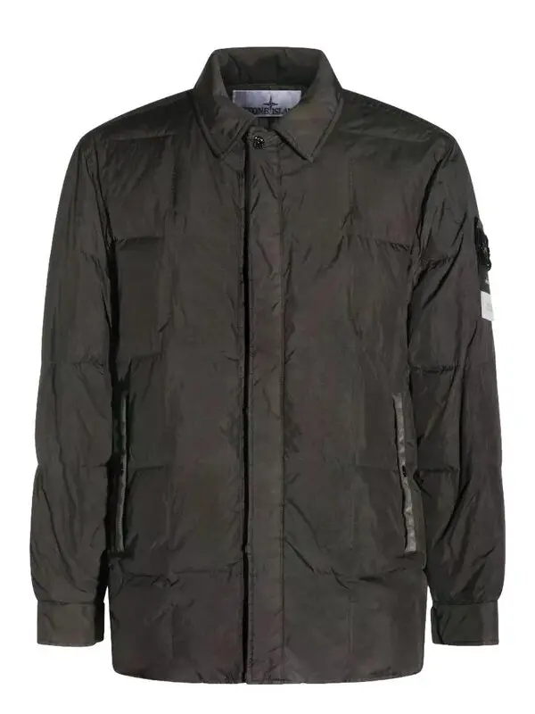 Stone Island Crinkle Reps Ny Quilted Coat - Grey