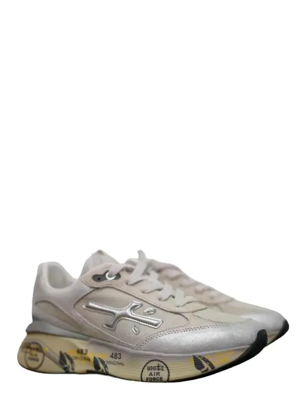 Premiata Paneled Metallic Sneakers - Neutrals