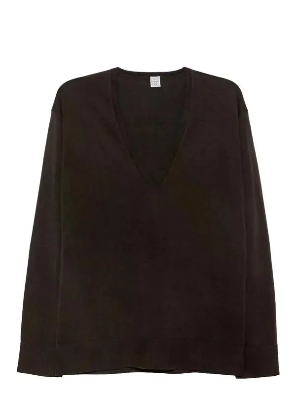 TOTEME V-neck Knitted Sweater - Brown