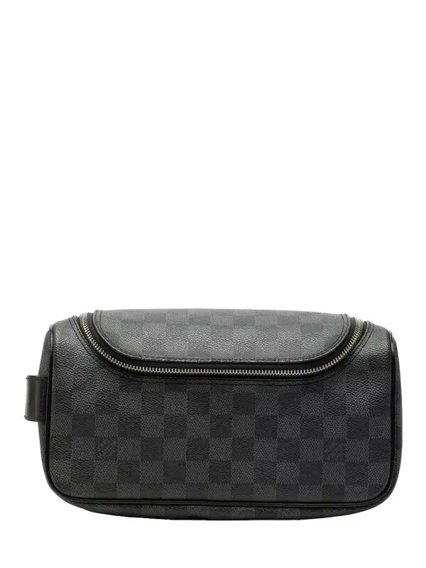 LOUIS VUITTON Damier Graphite Toiletry Pouch Clutch Bag - Black
