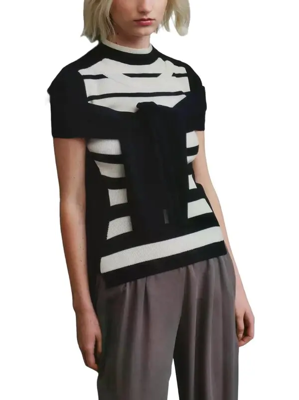 Monse Deconstructed Striped Sweater - White
