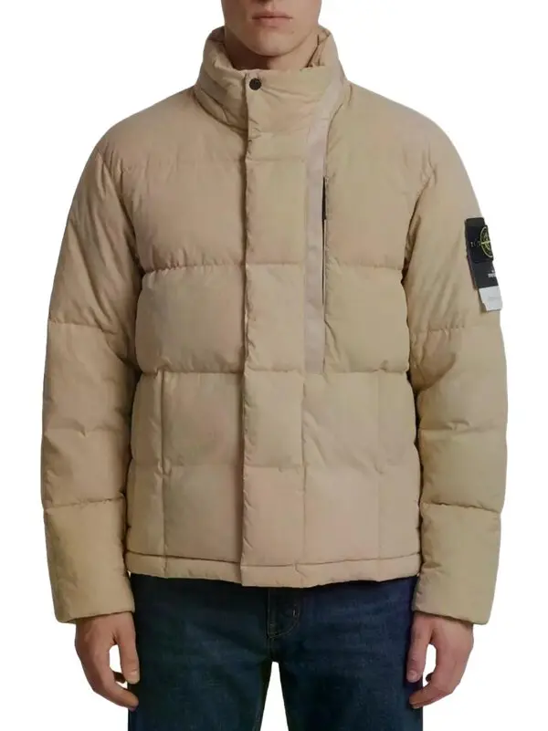 Stone Island Quilted Logo Patch Jacket - Neutrals
