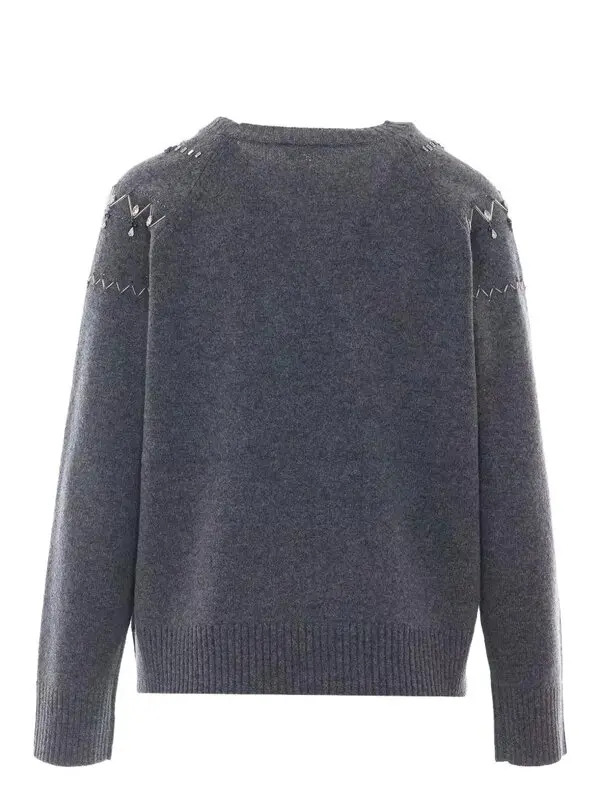 Liu Jo Embellished Wool Sweater - Grey