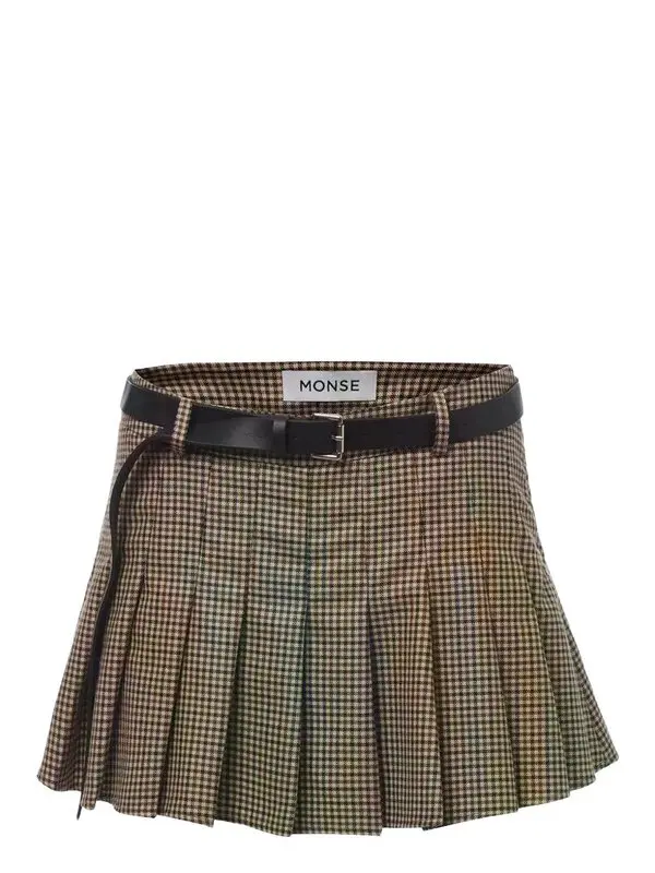 Monse Pleated Belted Mini Skirt - Neutrals