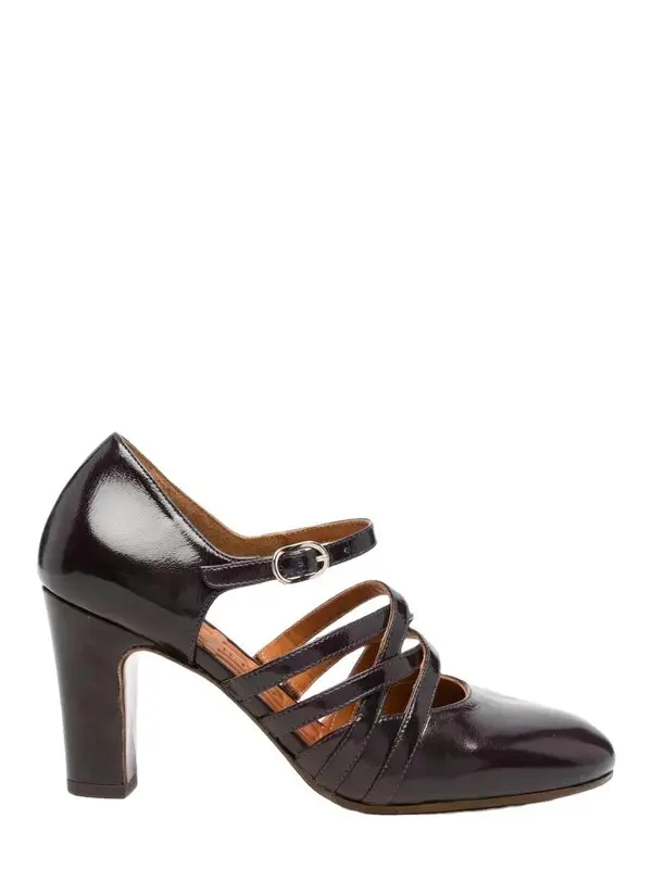 Chie Mihara Strappy Leather Heeled Pumps - Purple