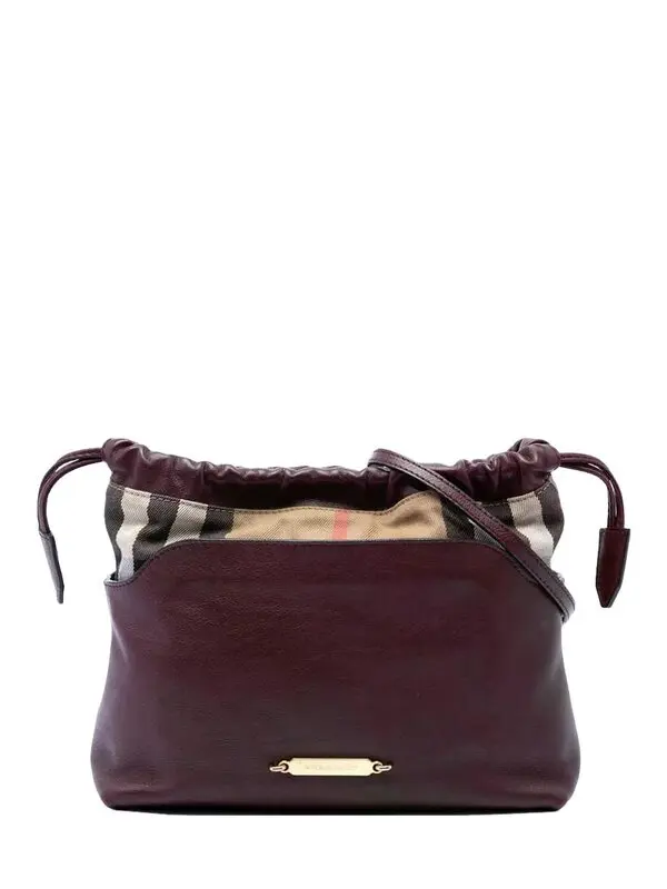 Burberry House Check Canvas And Calfskin Little Crush Crossbody Bag - Red