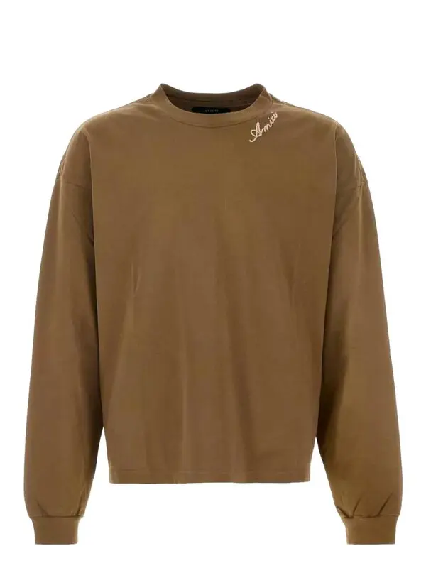 Amiri Script Oversized Long Sleeve Tee - Brown