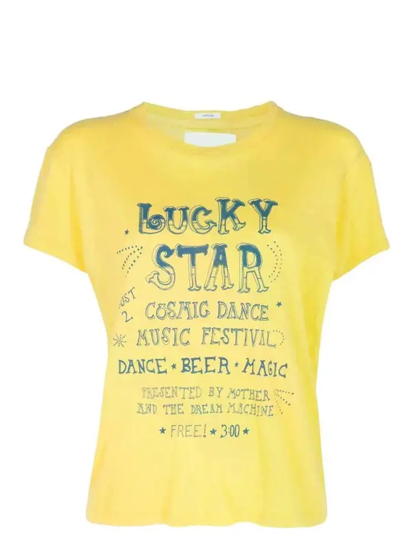 MOTHER Sinful Graphic Print T-shirt - Yellow