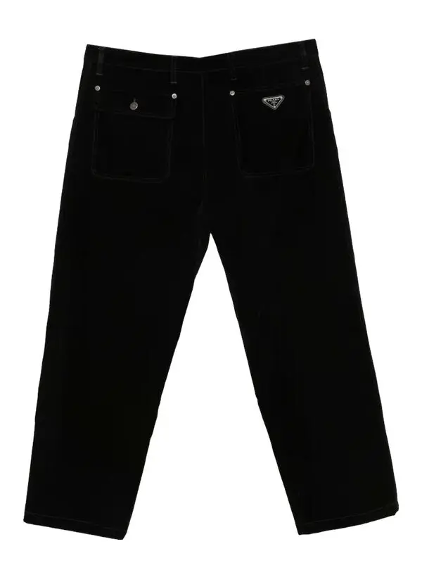 Prada Velvet Finish Trousers - Black