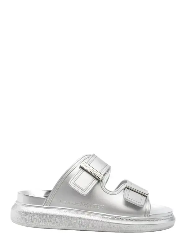 Alexander McQueen Hybrid Double-strap Slides - Silver