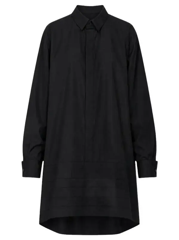 Sacai Pleated Mini Shirt Dress - Black