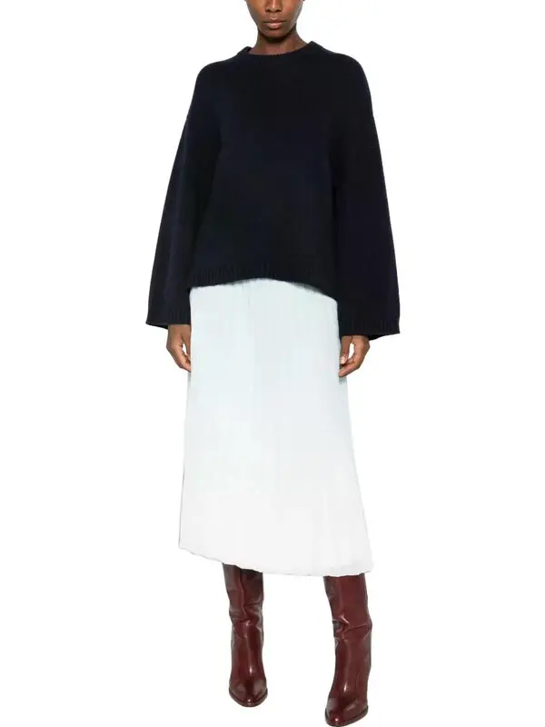 MAISON123 Odessa Pleated Midi Skirt - Blue