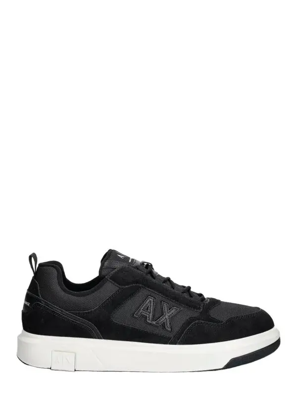 Armani Exchange Panelled Logo-patch Sneakers - Black