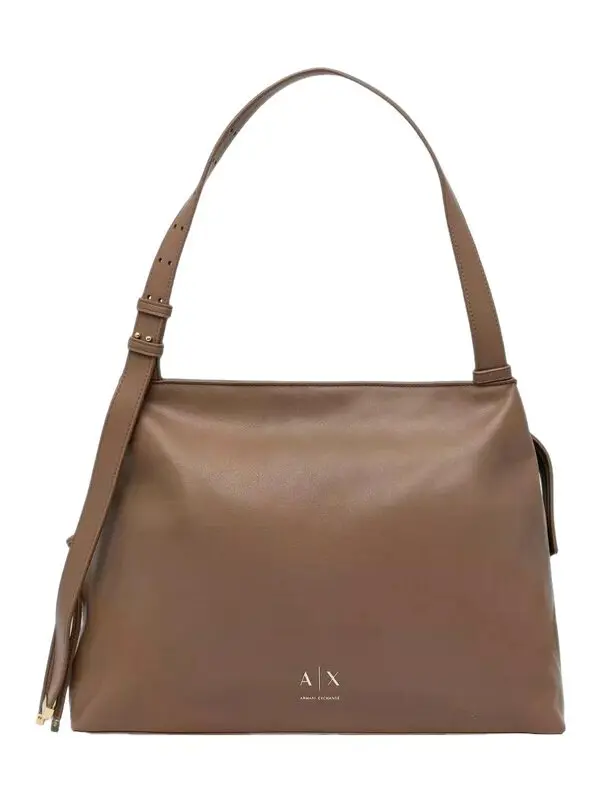 Armani Exchange Logo Plaque Buckle-strap Tote Bag - Neutrals