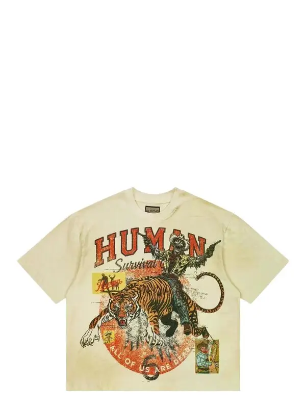 ALL HUMAN Im Gone Logo-print T-shirt - Neutrals