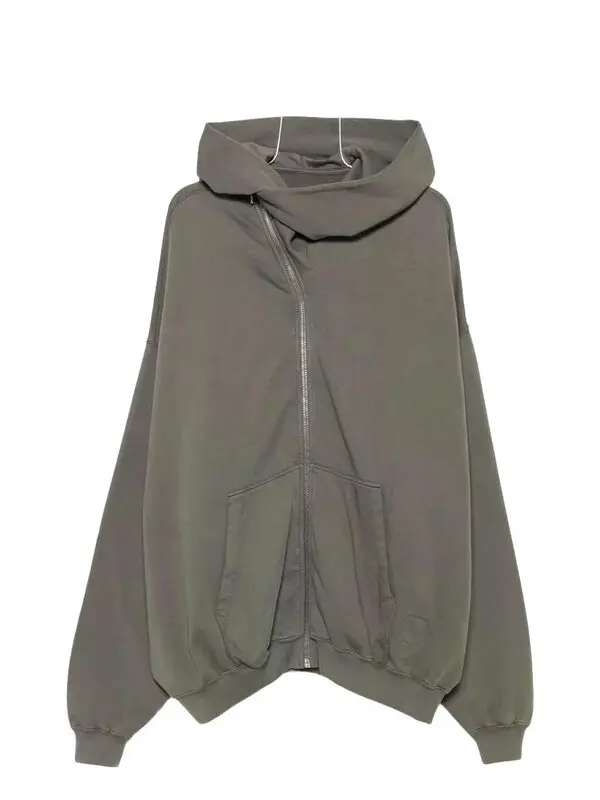 Rick Owens Mountain Hun Oversized Zip-up Hoodie - Grey