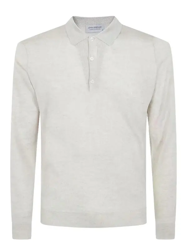 John Smedley Belper Long-sleeve Polo Shirt - Grey