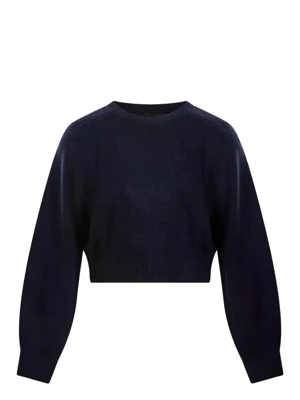 Khaite Cropped Ribbed-knit Sweater - Blue