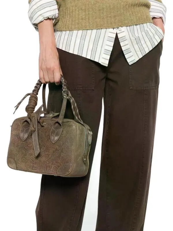 GOLDEN GOOSE Vita Embossed Star Patch Shoulder Bag - Green