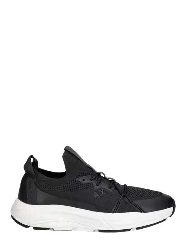 Armani Exchange Logo-print Mesh-knit Sneakers - Black