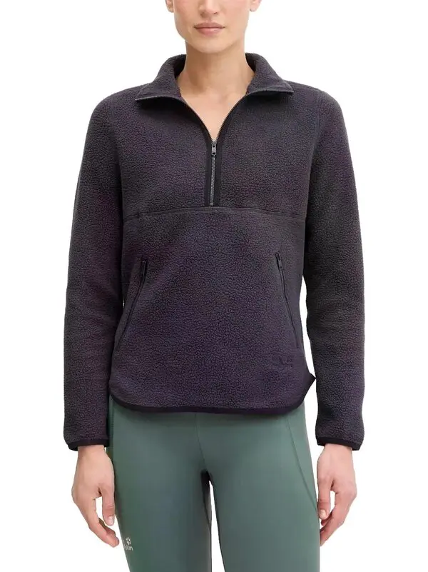 JACK WOLFSKIN Quarter-zip Fleece Sweatshirt With Shearling-like Texture - Blue