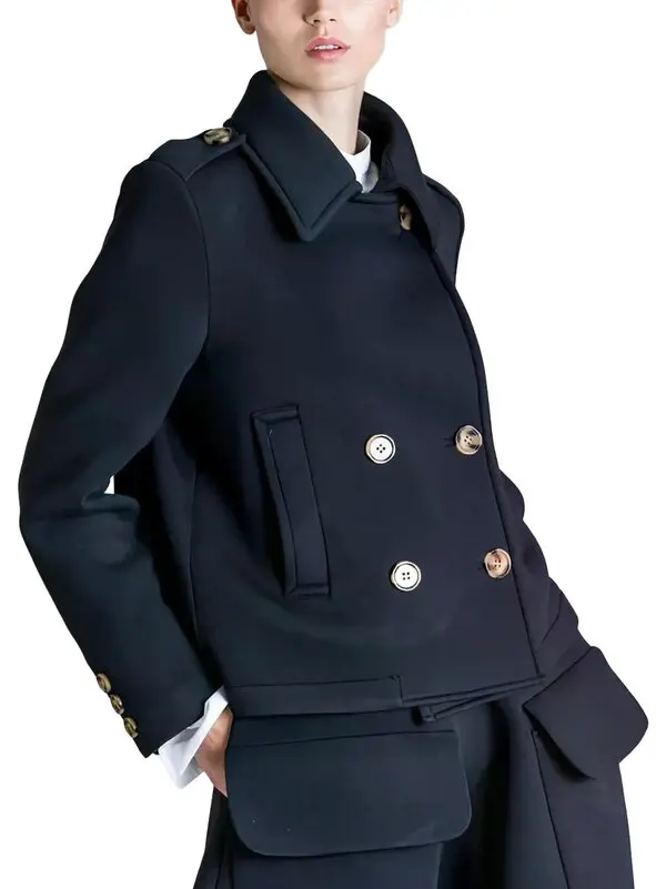 PSOPHIA Double-breasted Buttoned Jacket - Black