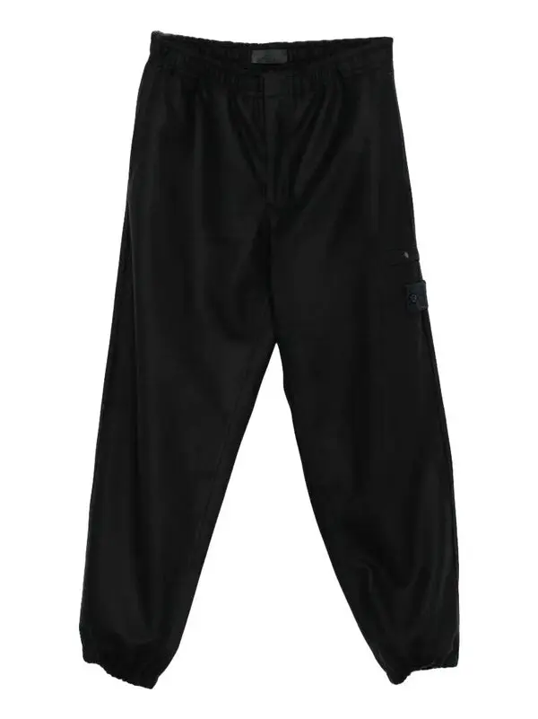 Stone Island Logo Patch Cargo Pants - Black
