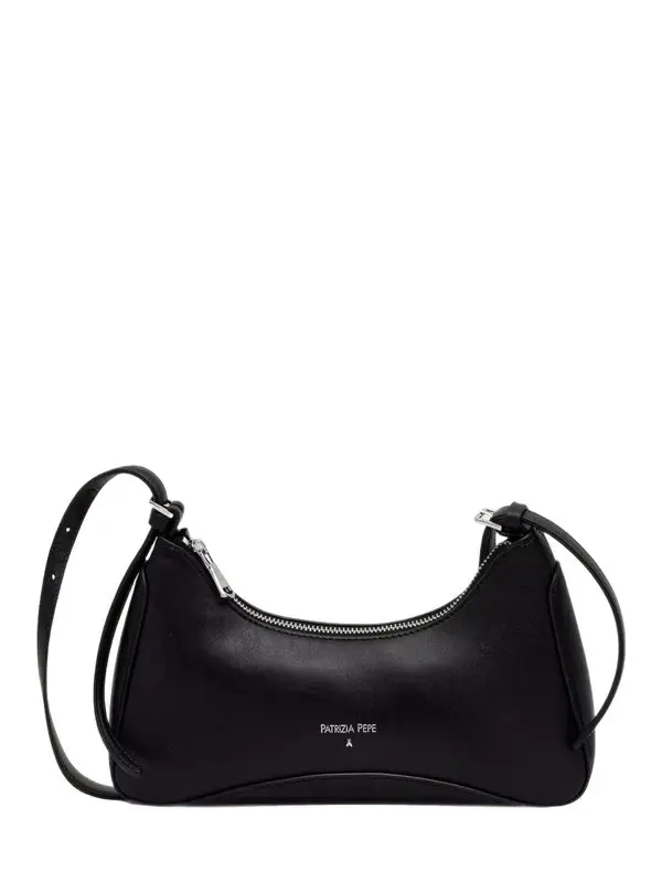 Patrizia Pepe Logo Print Shoulder Bag - Black