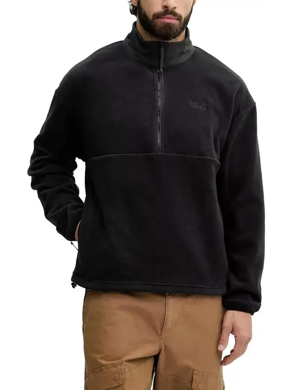 JACK WOLFSKIN Fleece Sweatshirt With Logo Embroidery - Black
