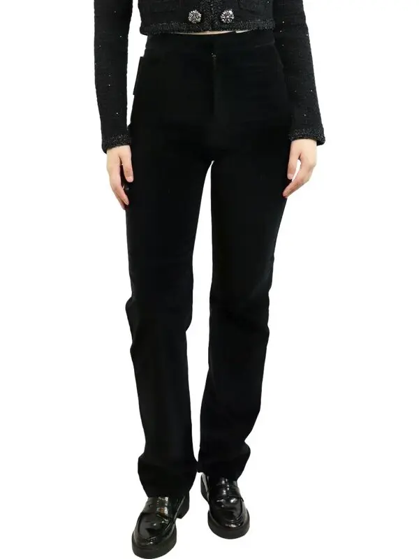 WRONG GENERATION Velvet Straight-leg Trousers - Black