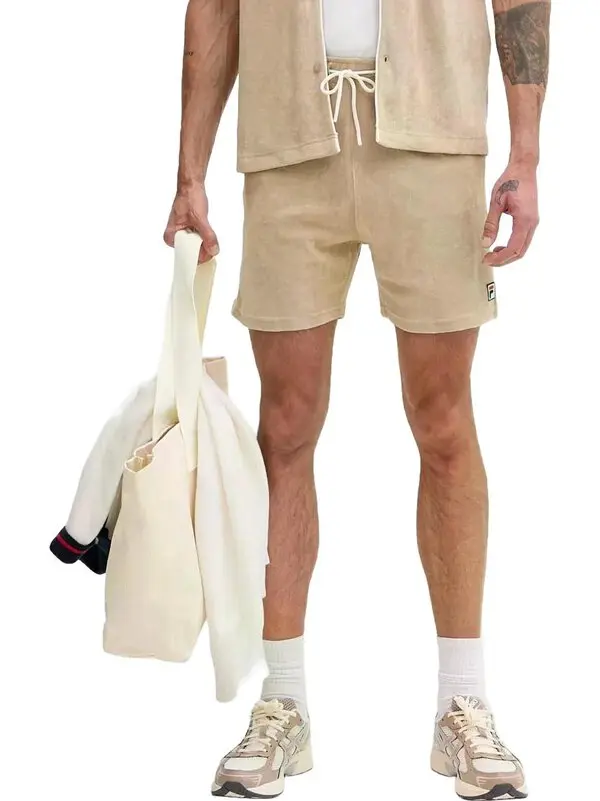 FILA Terry Cloth Drawstring Shorts - Neutrals