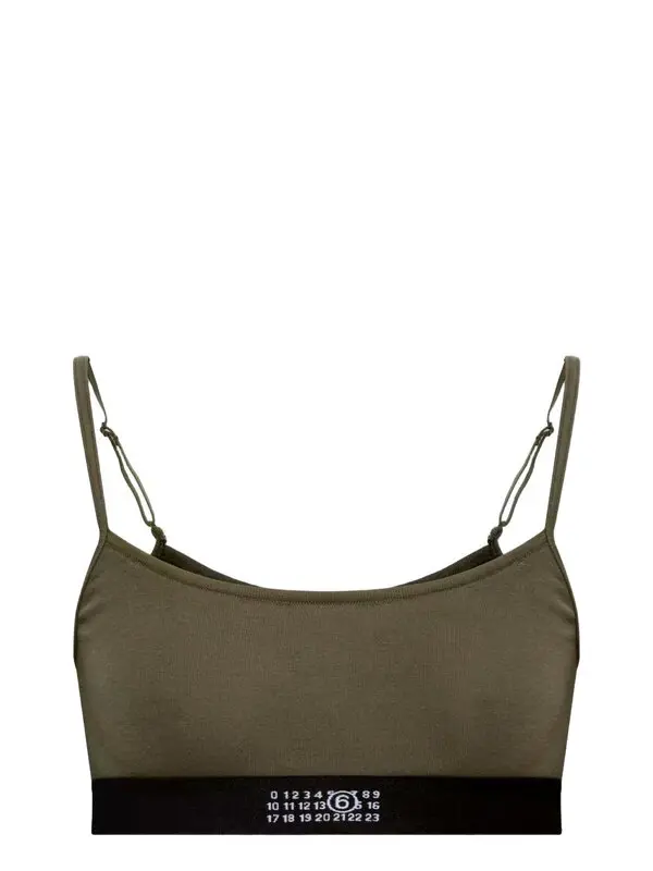 MAISON MARGIELA Logo-tape Bra - Green