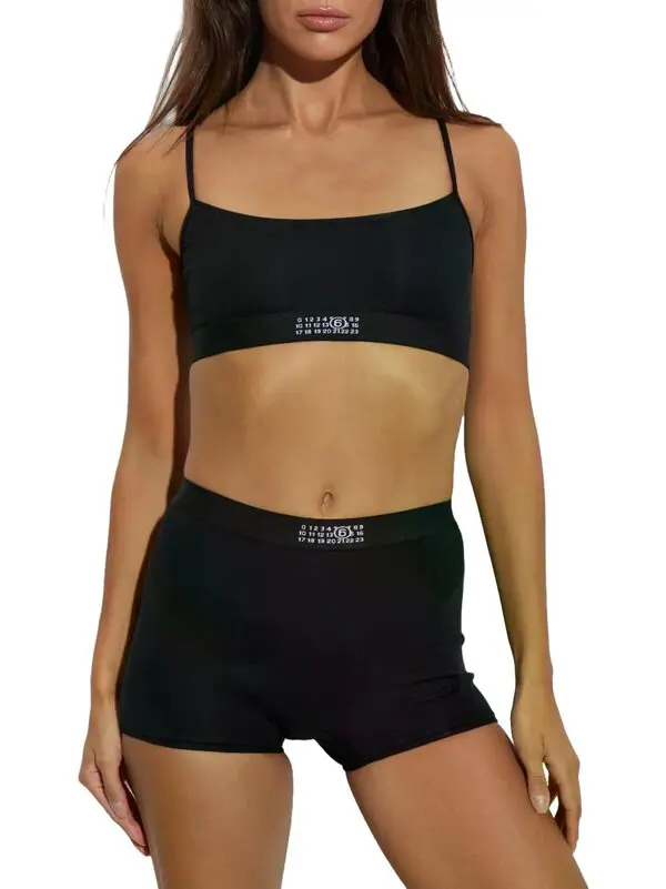 MAISON MARGIELA Logo Waistband Boxer Shorts - Black