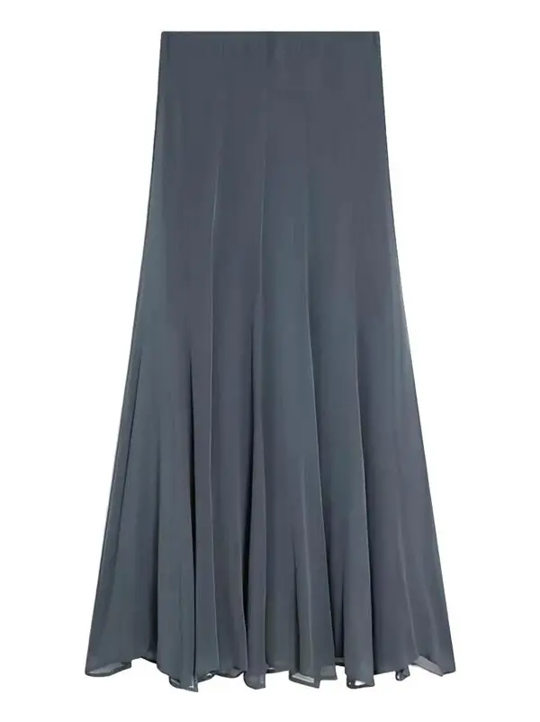 SEMICOUTURE Rachelle Panelled Flared Maxi Skirt - Grey