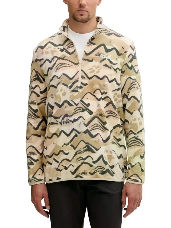 JACK WOLFSKIN Fleece Sweatshirt With Abstract Print - Neutrals