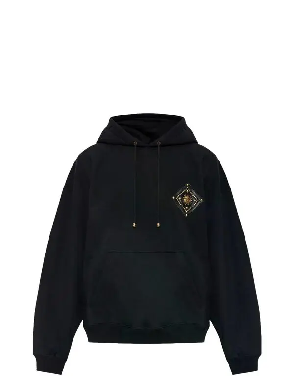Versace Embellished Cotton-jersey Hoodie - Black