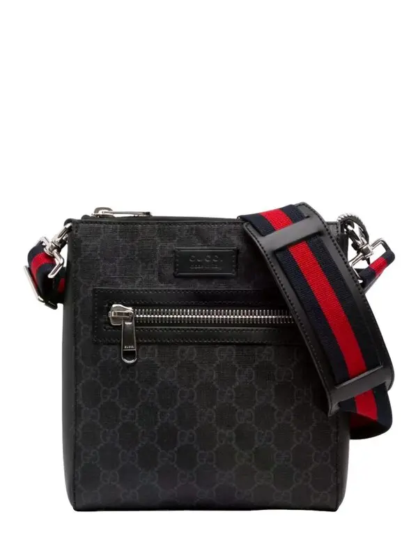 Gucci Gg Supreme Web Messenger Bag Crossbody - Black