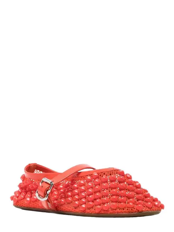 Alaïa Embellished Ballet Flats - Red
