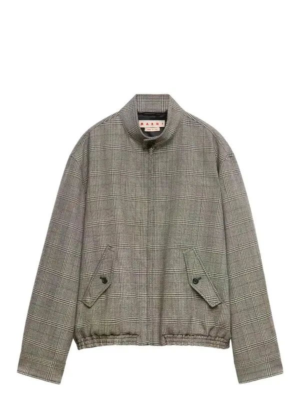 Marni Check-pattern Virgin Wool Jacket - Grey