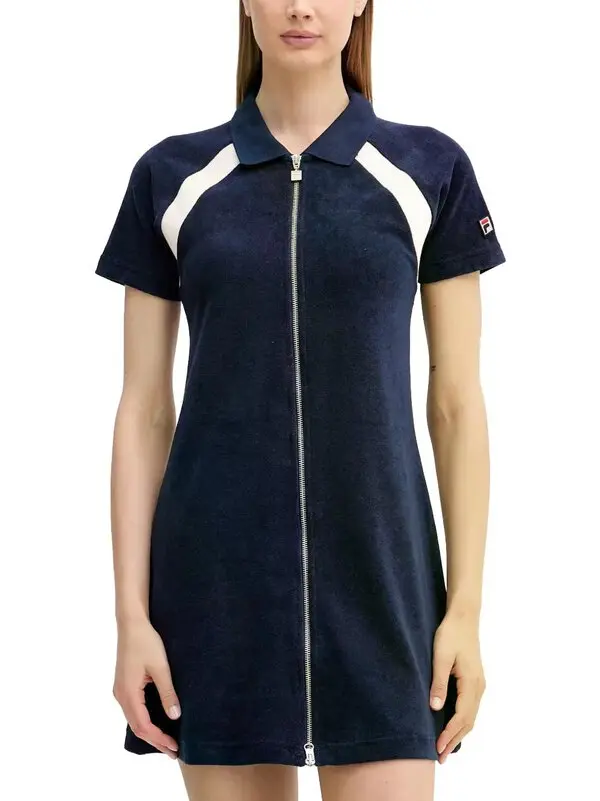 FILA Belfiore Zip-up Polo-collar Mini Dress - Blue