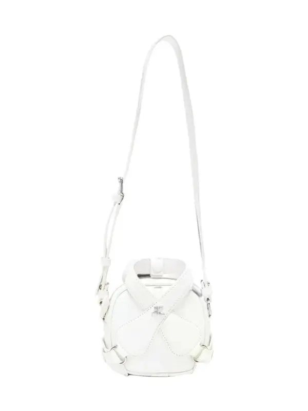 COURREGES Logo Plaque Tote Bag - White